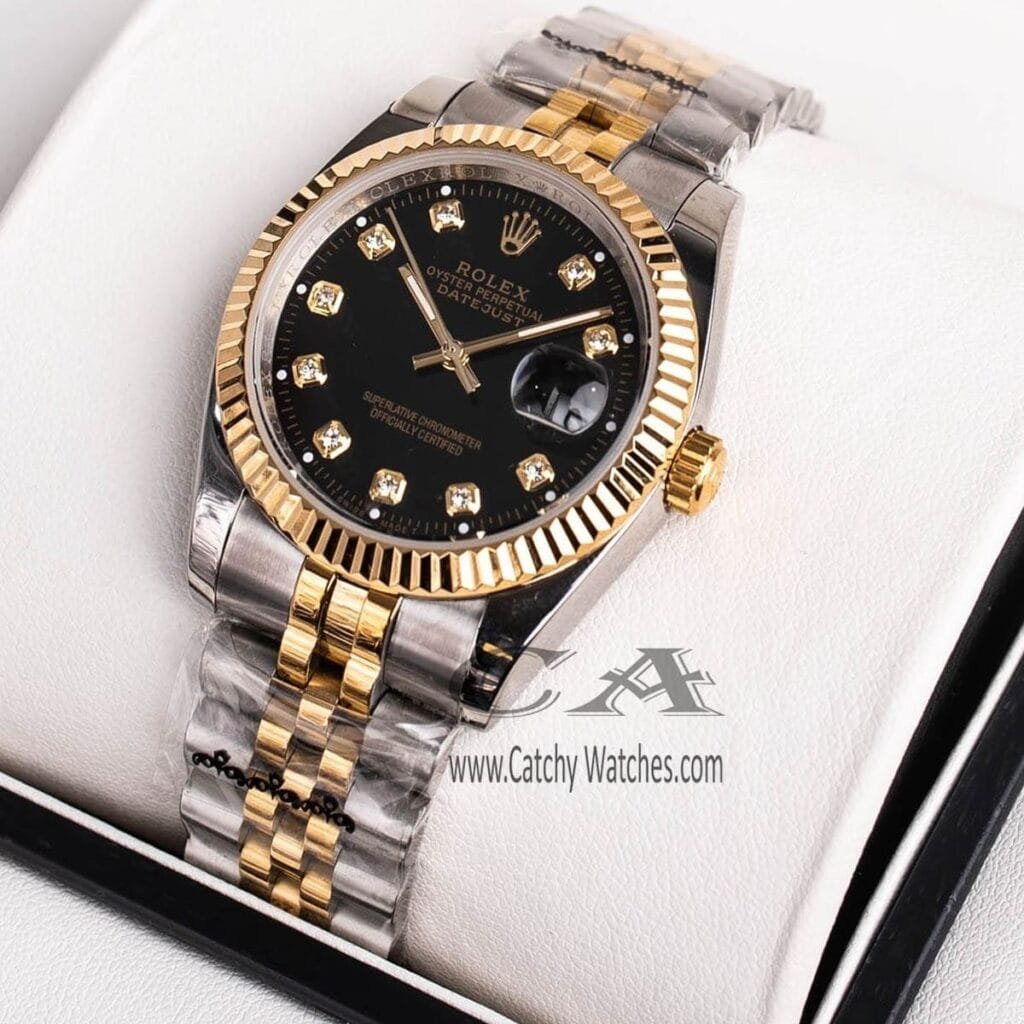 Rolex Women's Watch Black Dial & Silver | Catchy Watches