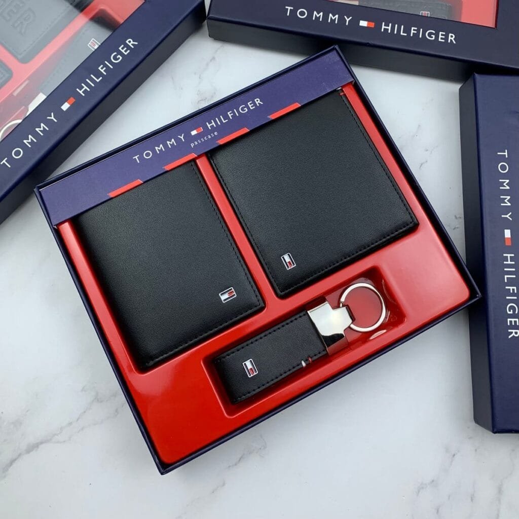 Original Tommy Hilfiger Set Genuine Leather Card Case key chain ...