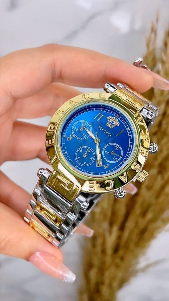 Versace Watch For Women Gold & Blue | Catchy Watches