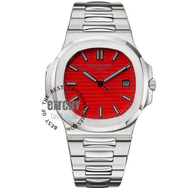 Patek Philippe Silver Red Watch For Men | Catchy Watches