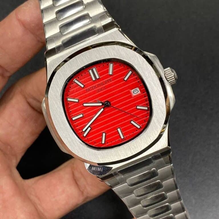 Patek Philippe Silver Red Watch For Men | Catchy Watches